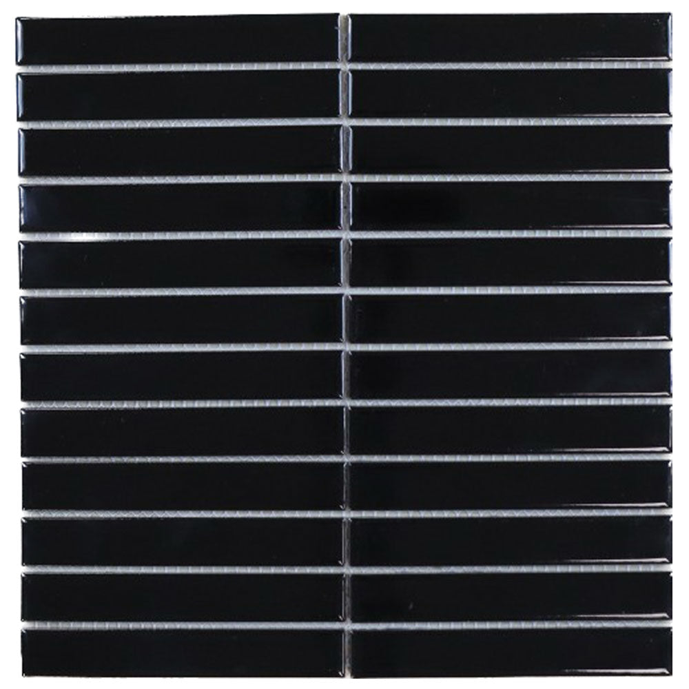 Kit Kat Black Gloss Mosaic – Ballarat Tiles