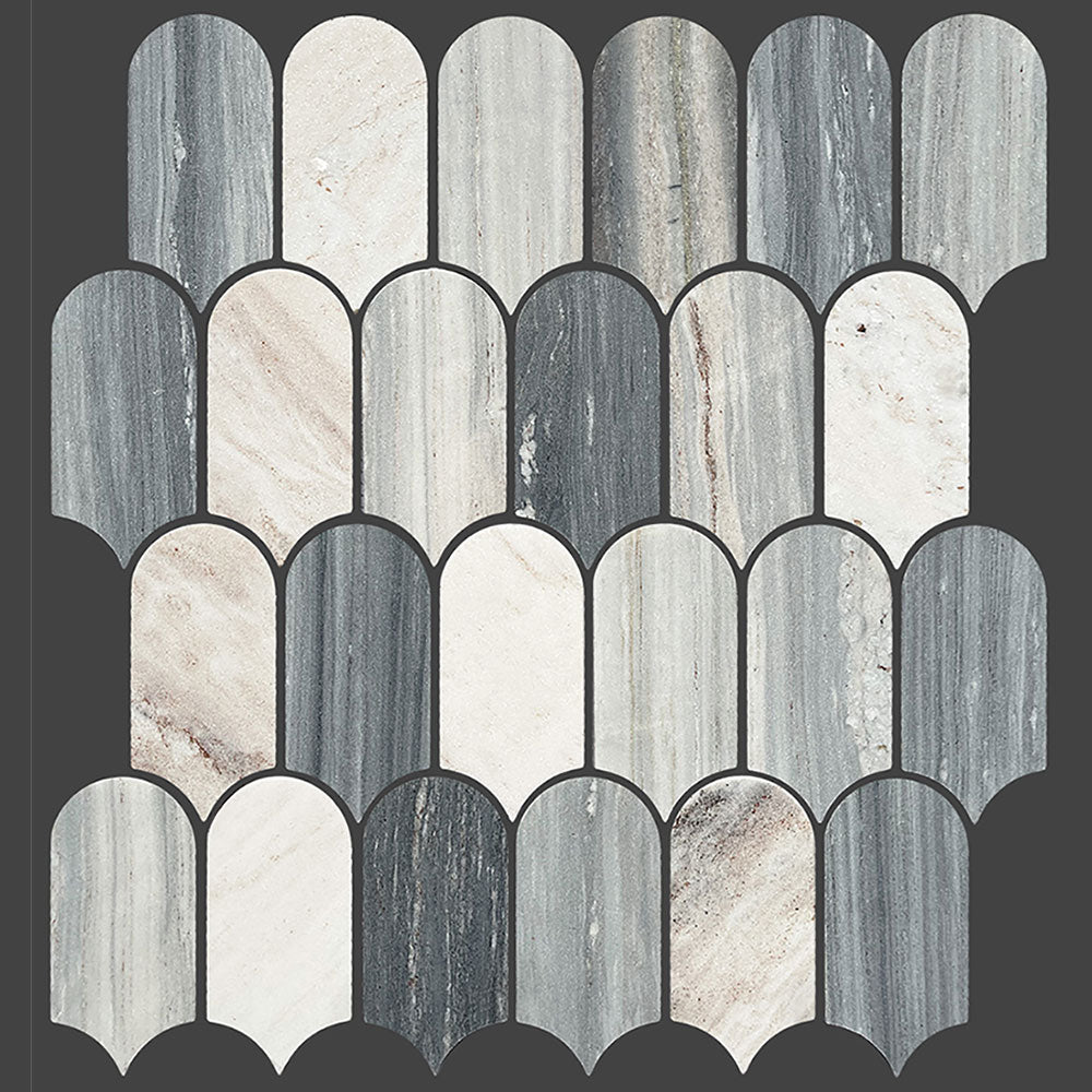 Arte Blue Sandstone Marble Feather Mosaic – Ballarat Tiles