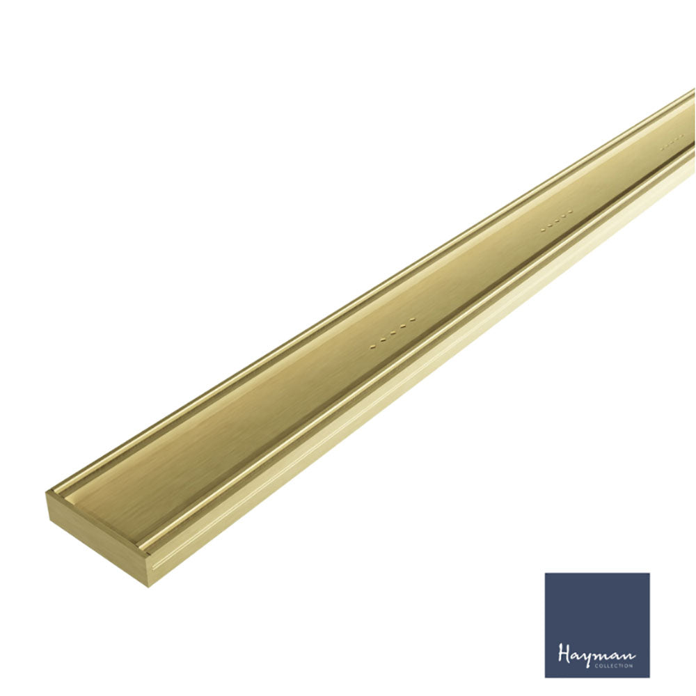 Hayman Aluminium Tile-In Grate Brushed Gold 100mm Wide (Sold by the L ...