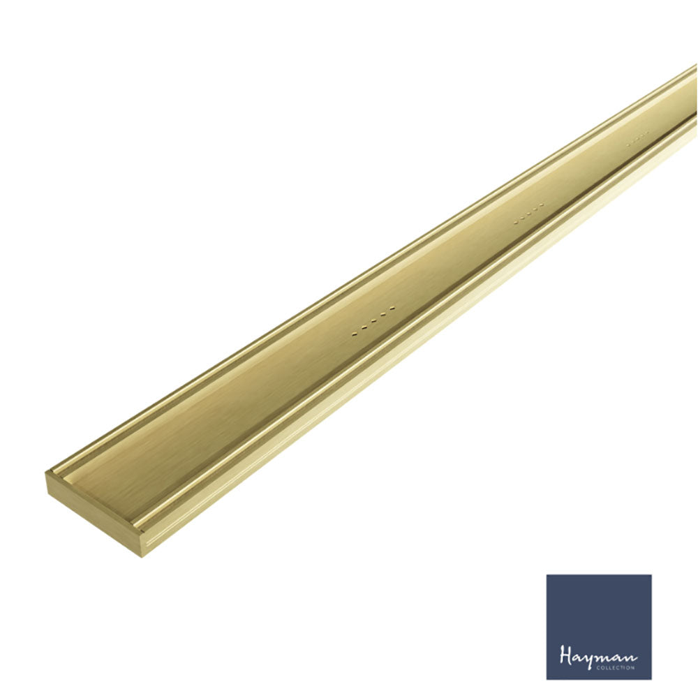 Hayman Aluminium Tile-In Grate Brushed Gold 100mm Wide (Sold by the L ...