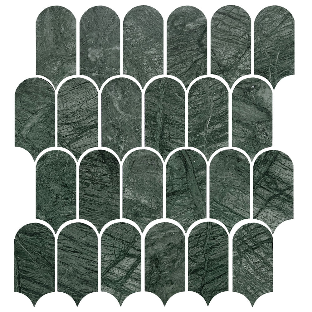 Arte Indian Green Marble Feather Mosaic – Ballarat Tiles