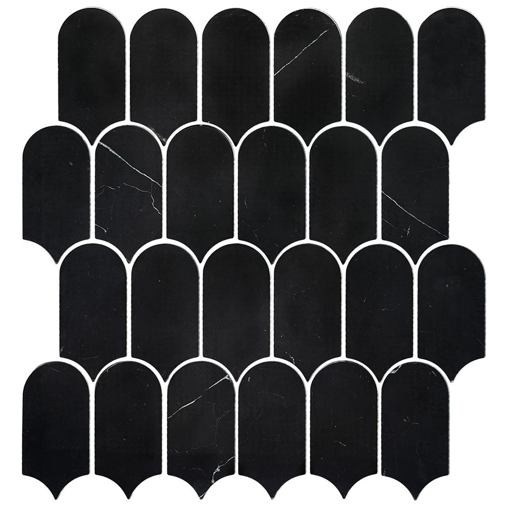 Arte Nero Marquina Marble Feather Mosaic – Ballarat Tiles
