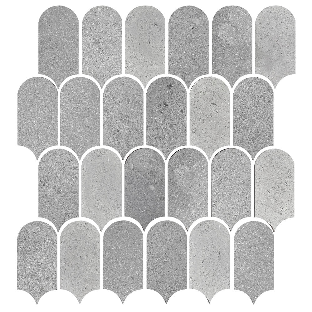 Arte New Grey Marble Feather Mosaic – Ballarat Tiles