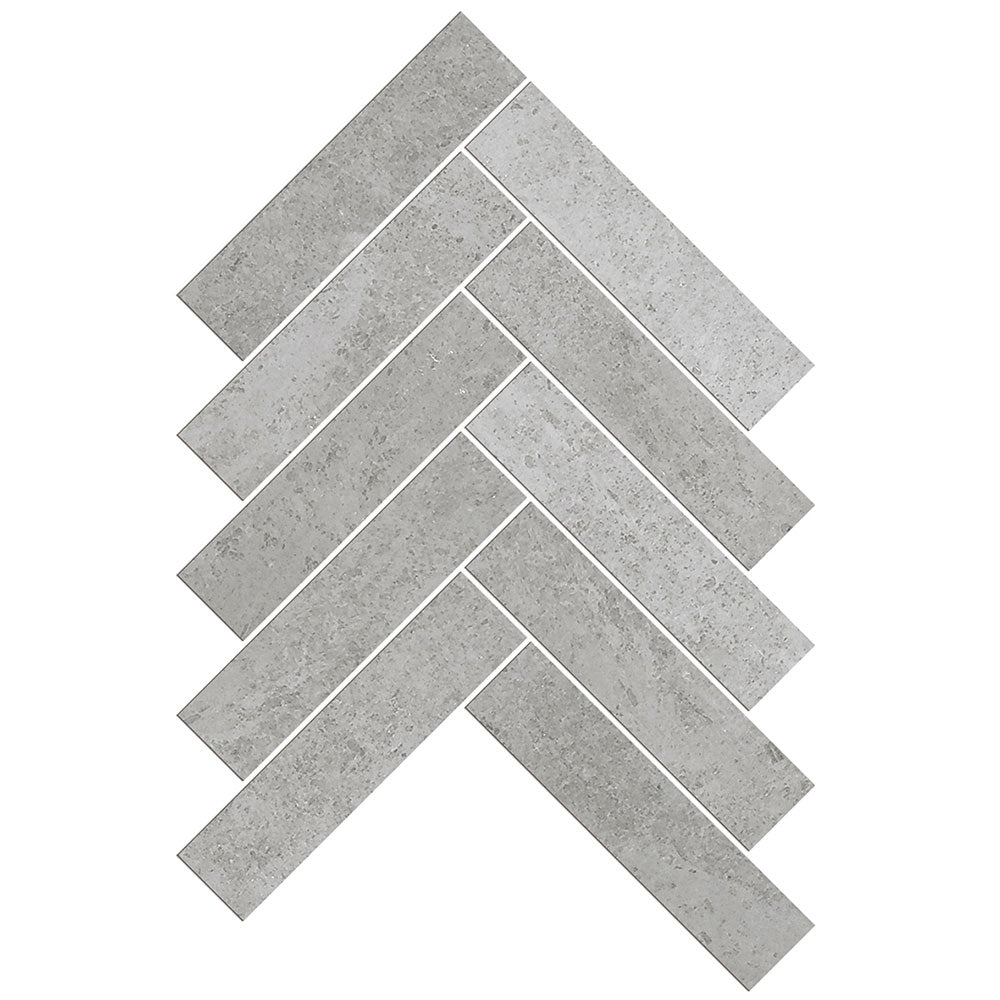 Arte New Grey Marble Herringbone Mosaic – Ballarat Tiles