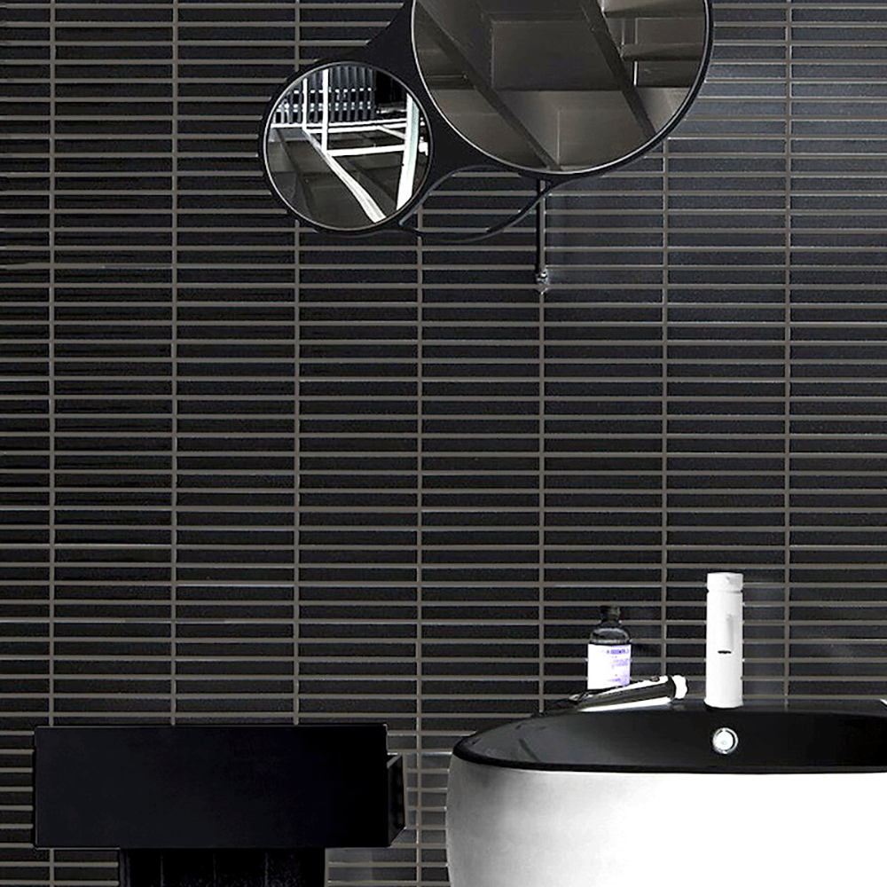 Kit Kat Black Matt Mosaic – Ballarat Tiles
